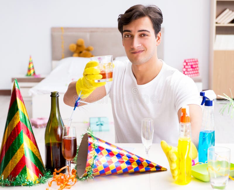 Man at Home after Heavy Partying Stock Photo - Image of heavy ...