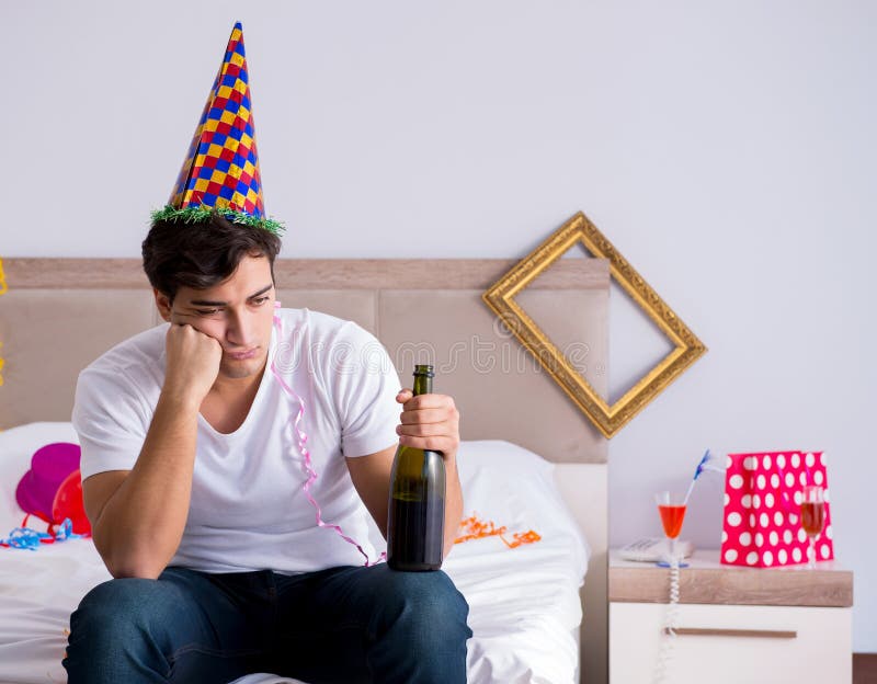 Man at Home after Heavy Partying Stock Image - Image of alcohol, glass ...