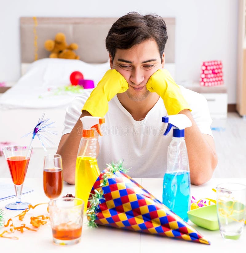 Man at Home after Heavy Partying Stock Photo - Image of drunken ...