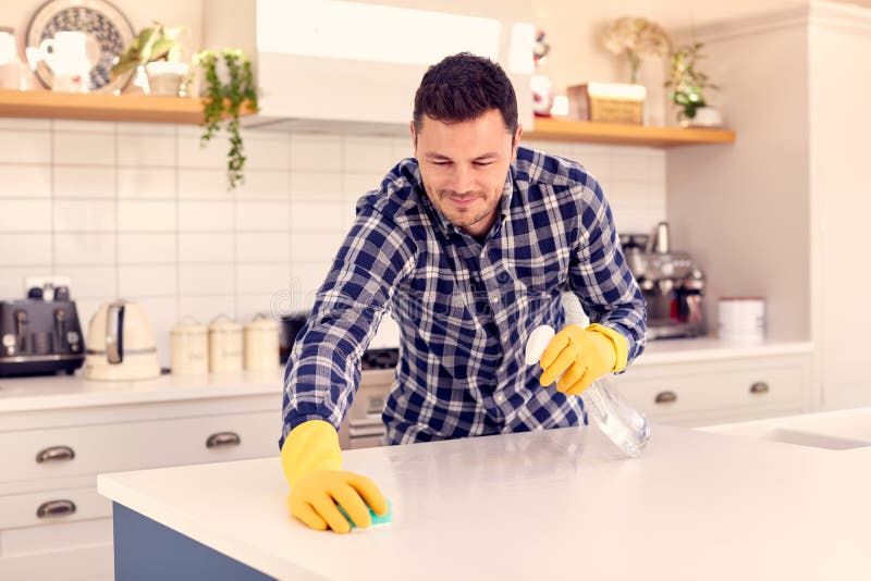 415 Man Cleaning Kitchen Counter Stock Photos - Free & Royalty-Free ...
