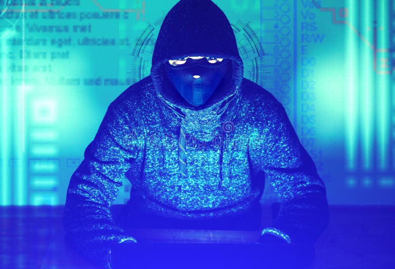 Man in Hoodie is Hacking Personal Data. Information Security ...