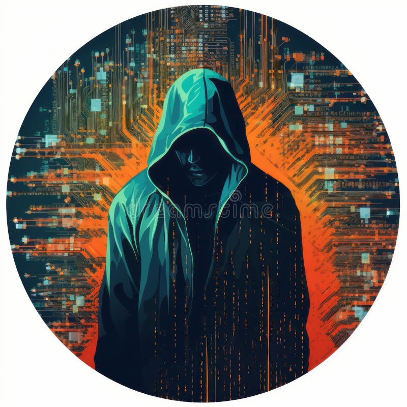 A Man in a Hoodie Standing in Front of a Computer Screen Stock ...