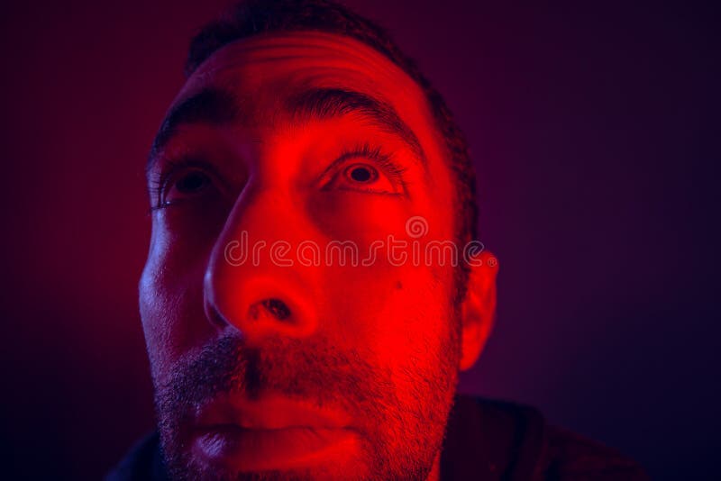 Man with Hope Facial Expression Looking Up Stock Image - Image of male ...