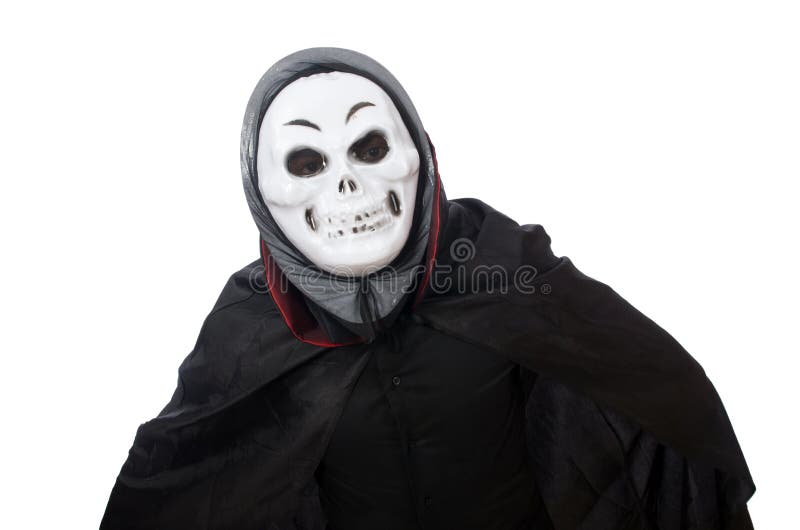 Man in Horror Costume with Mask Isolated on the Stock Photo - Image of ...