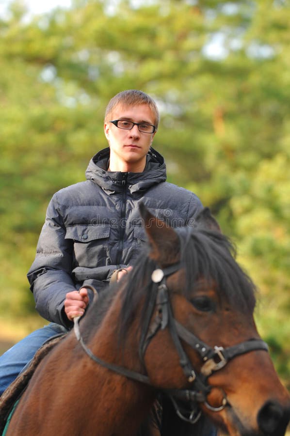 Man on horseback stock image. Image of outdoors, rider - 37828229