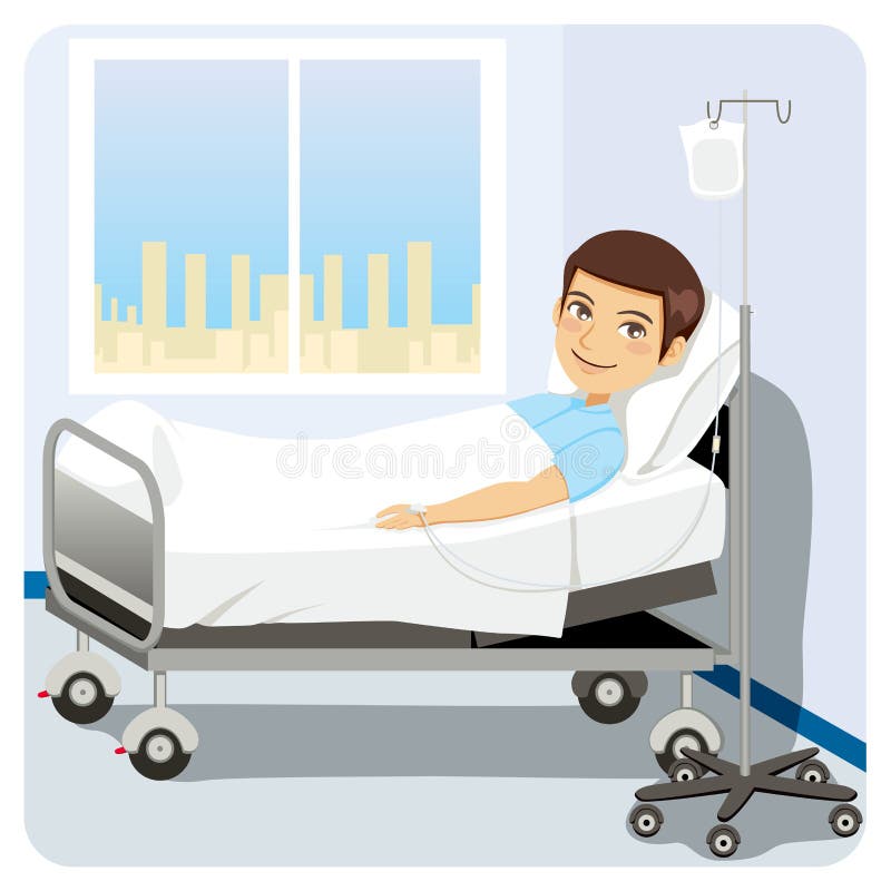 Sick Man Lying in Hospital Bed Stock Photo - Image of view, recovery ...