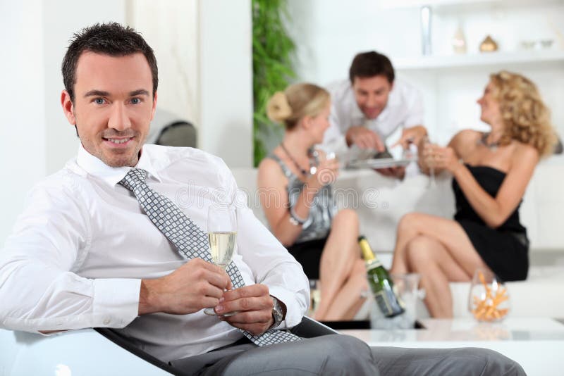 Man at a house party stock photo. Image of event, adult - 22405424
