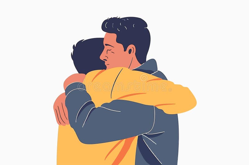 Man Hugging with Man Stock Image Isolated Vector Style Stock Vector ...