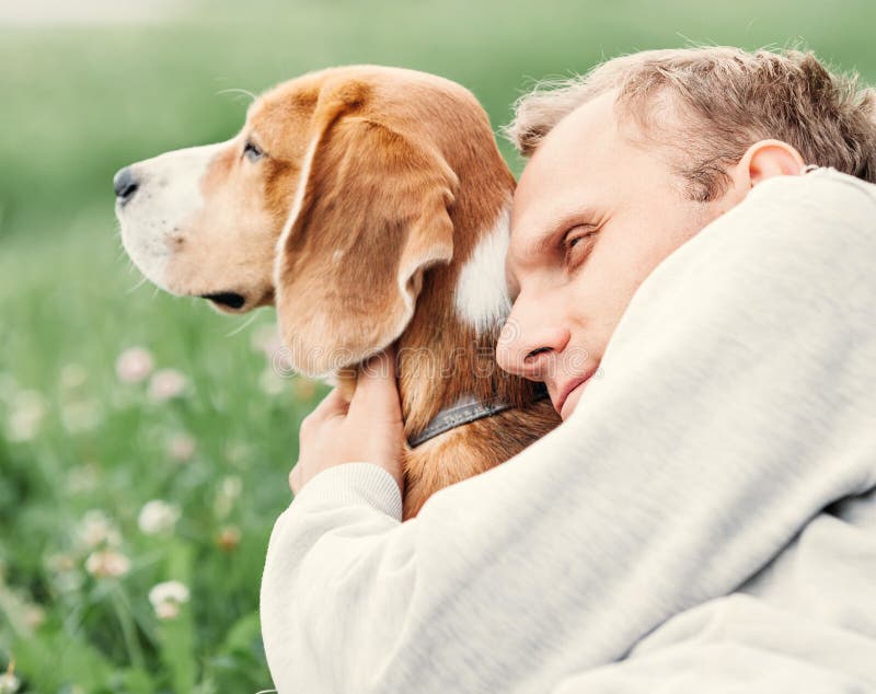 Man hugs his favorite dog stock image. Image of lifestyle - 70560719