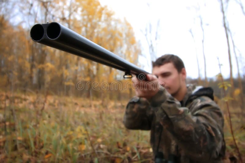 Man Hunter Outdoor in Autumn Hunting Stock Photo - Image of hunt ...