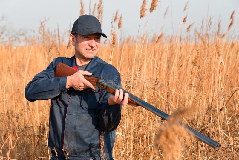 Portrait of a Man with a Hunting Rifle Stock Photo - Image of activity ...