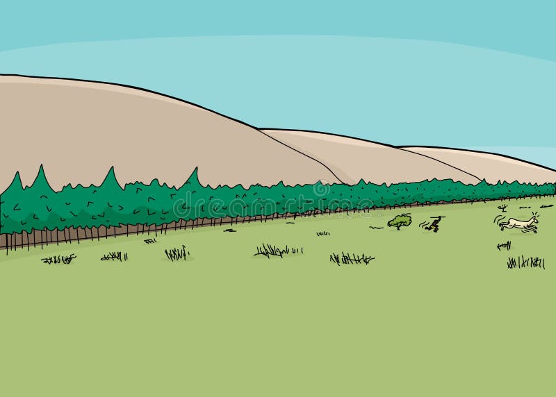 Man Hunting Deer in Wilderness Stock Illustration - Illustration of ...