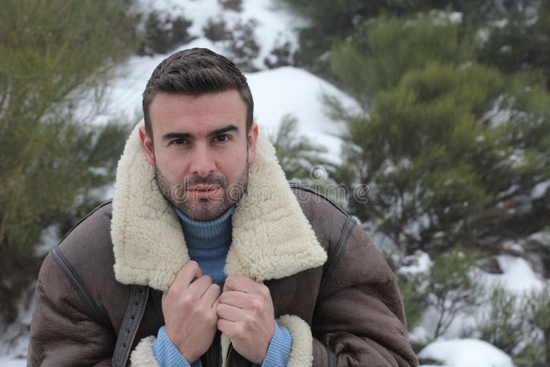 Man with I am Freezing Expression Stock Photo - Image of cool, outdoor ...