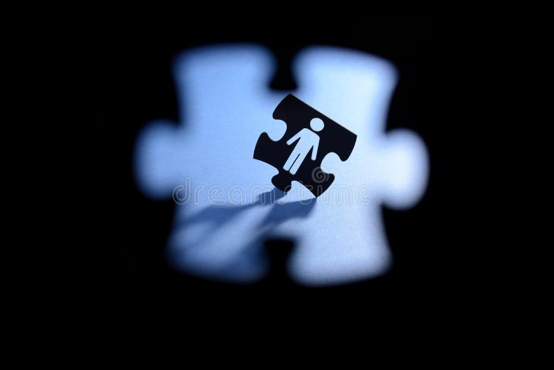 Man i jigsaw puzzle stock photo. Image of partnership - 38999166
