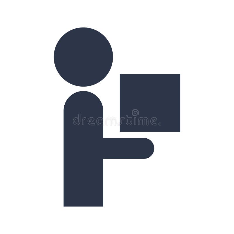 Man Icon with Cardboard Box. Vector Illustration Decorative Design ...