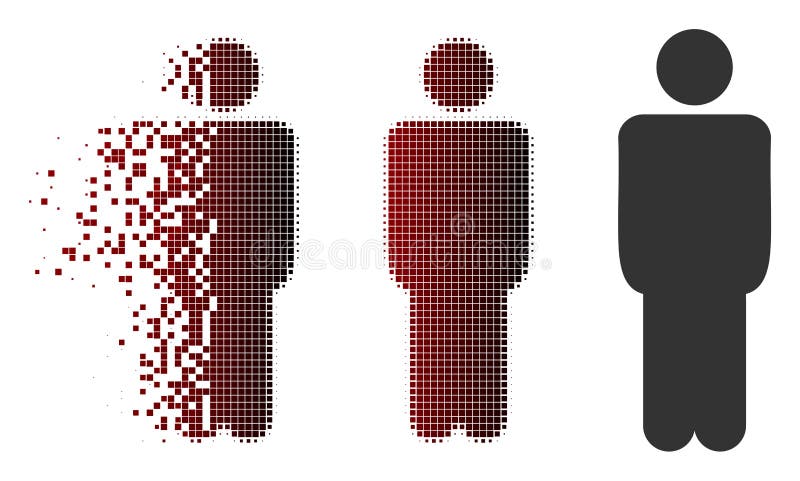 Dissipated Pixel Halftone Man Icon Stock Vector - Illustration of ...
