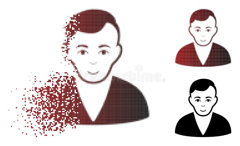 Fragmented Dot Halftone Man Icon Stock Vector - Illustration of explode ...