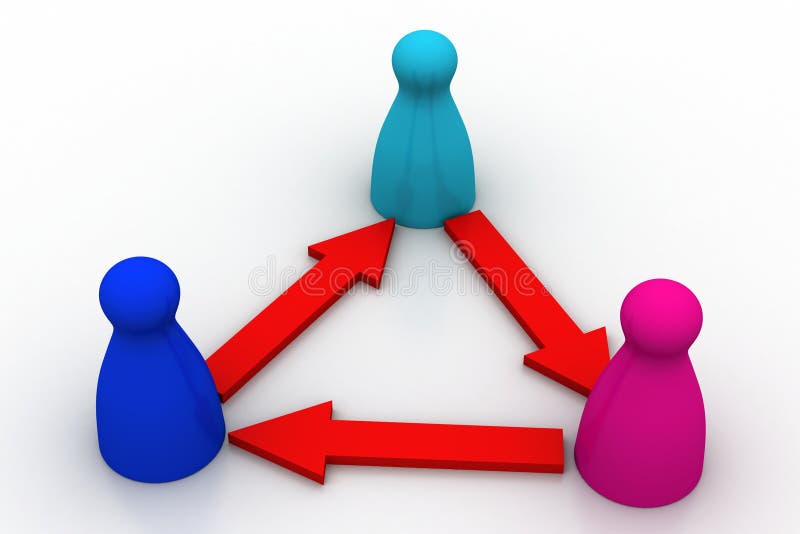 Man icon forms a triangle stock illustration. Illustration of cycle ...