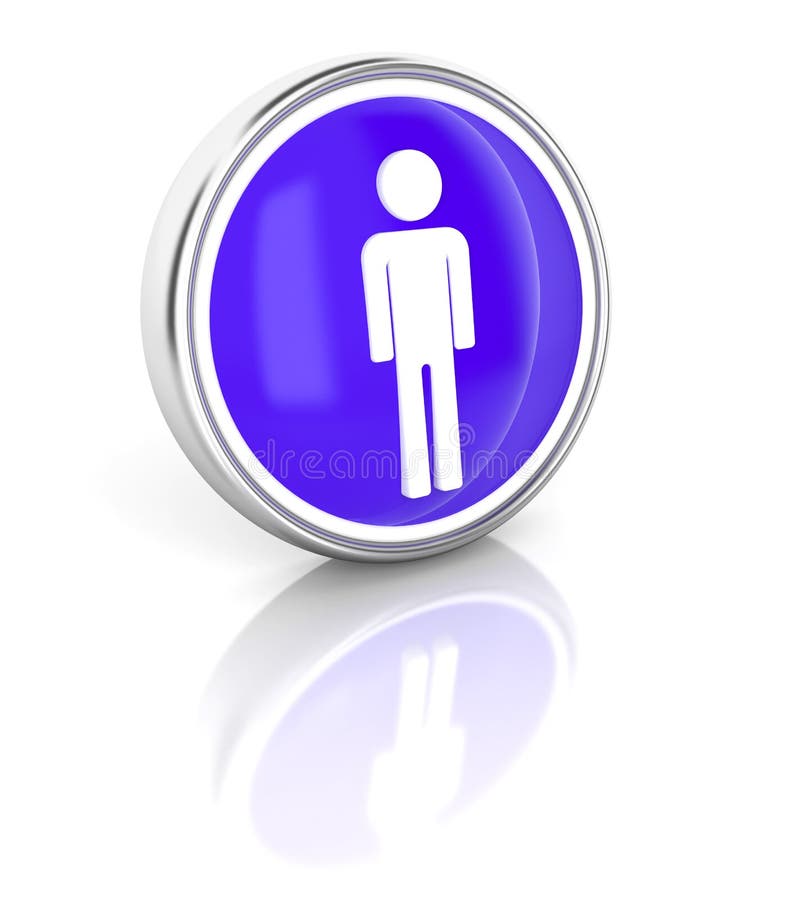Man Icon on Glossy Blue Round Button Stock Illustration - Illustration ...
