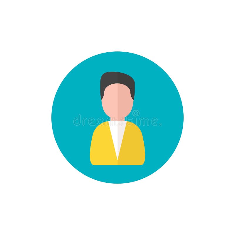 Man Icon. Manager Symbol in Flat Style - Round Color Icon. Stock ...