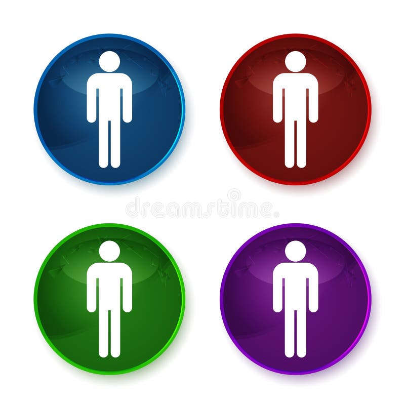 Man Icon Shiny Round Buttons Set Illustration Stock Vector ...