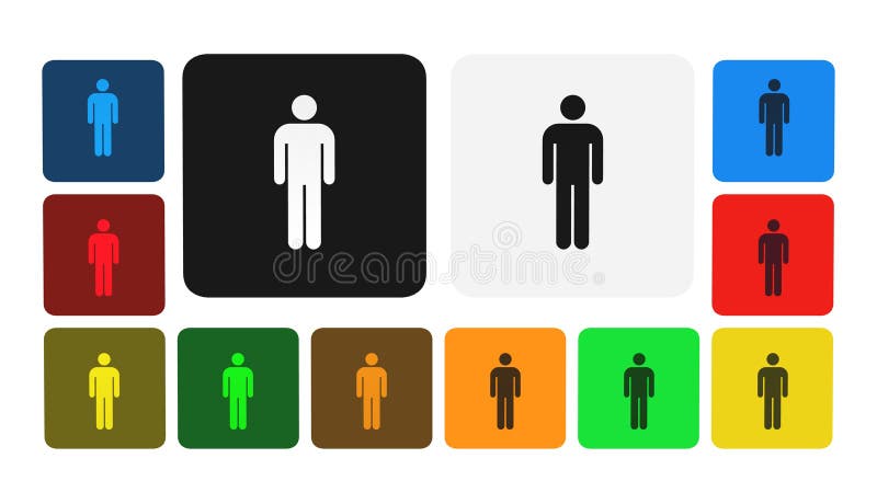 Man Icon, Sign,illustration Stock Illustration - Illustration of gold ...