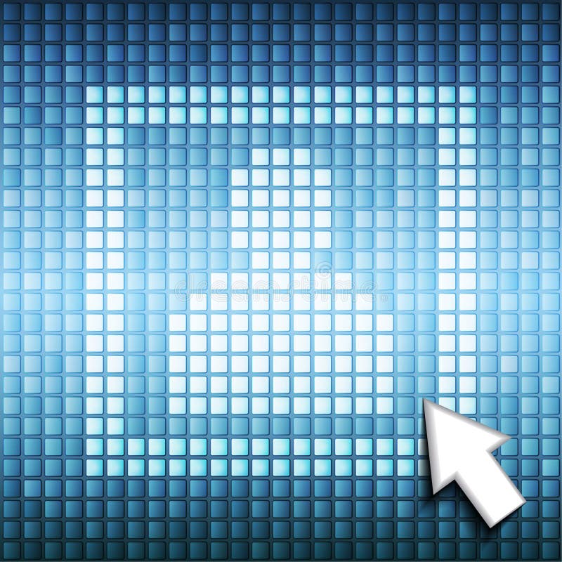 Man Icon in Square Frame on Computer Pixel Blue Stock Vector ...