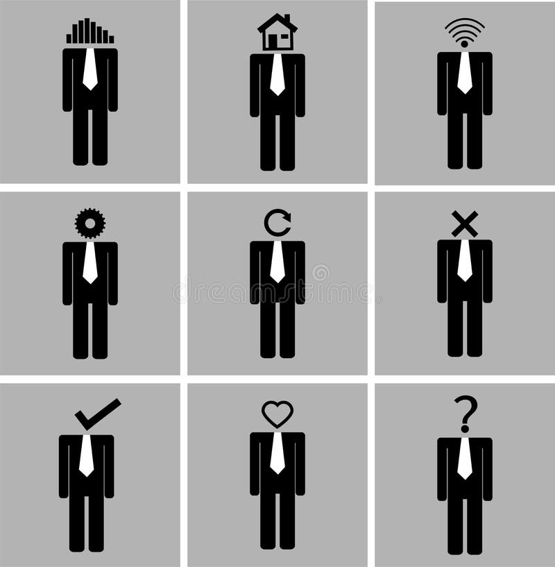 Man icons head set stock illustration. Illustration of heart - 33700112