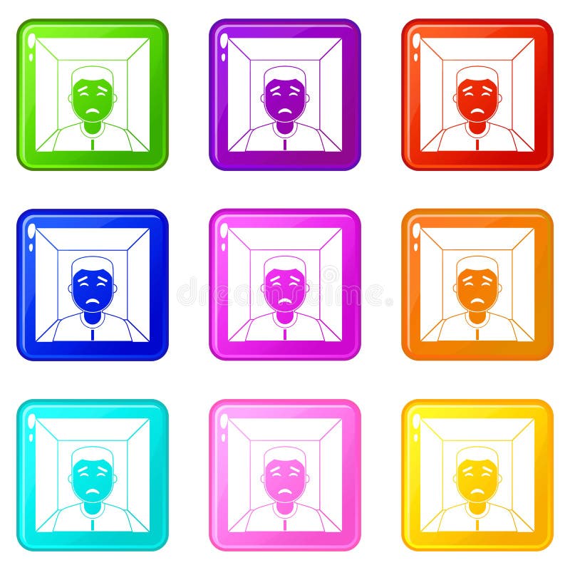 Man icons 9 set stock vector. Illustration of media, adult - 96159182