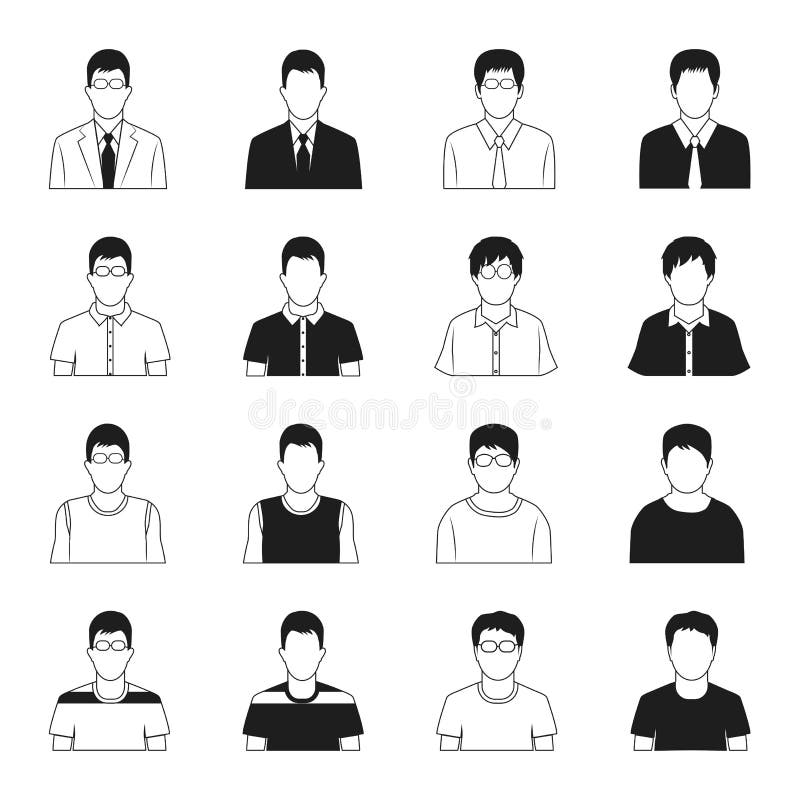 Man icons set stock vector. Illustration of profile, human - 88760720