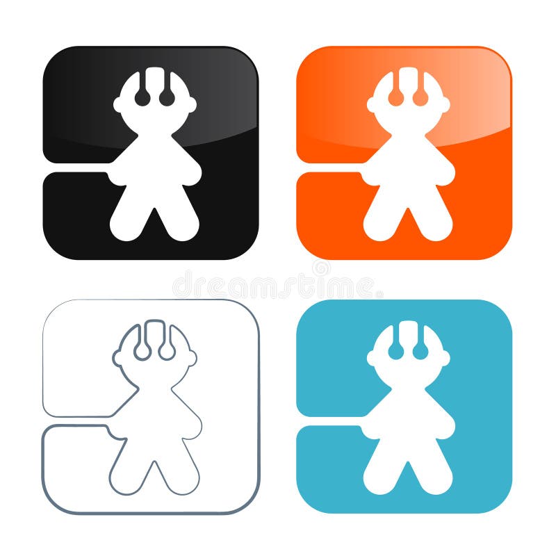 Man Icons - Vector Symbols Set Stock Vector - Illustration of square ...