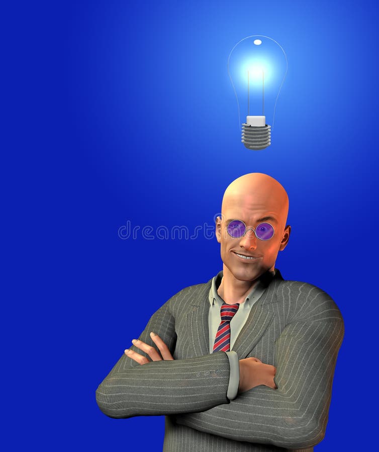 Man with idea stock illustration. Illustration of happy - 9843286