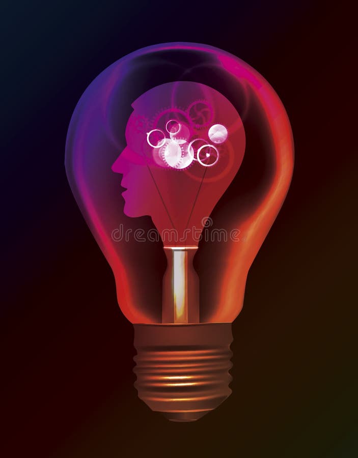 Man Idea Creativity Intelligence Bulb Concept. Stock Vector ...