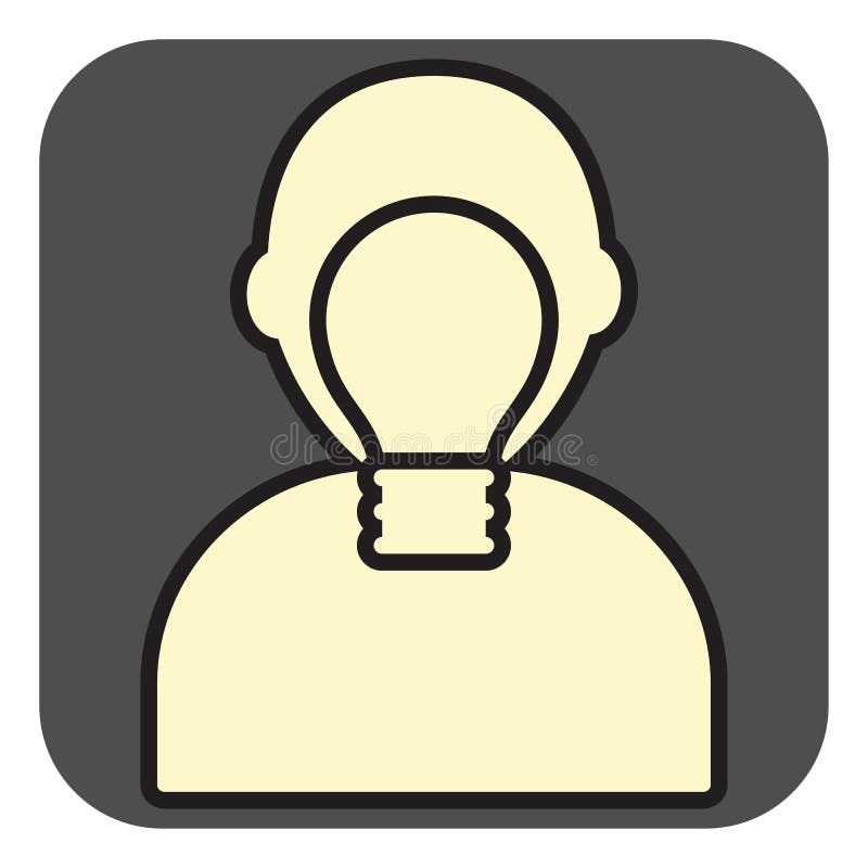 Man with an idea, icon stock vector. Illustration of business - 260372462