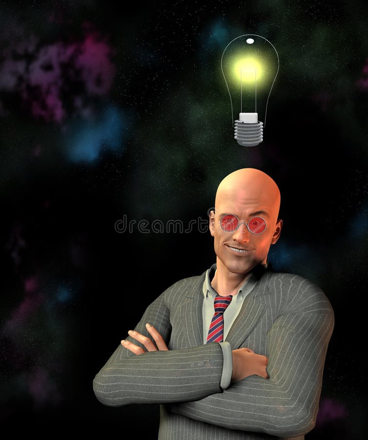 Man with idea stock illustration. Illustration of blue - 66753338