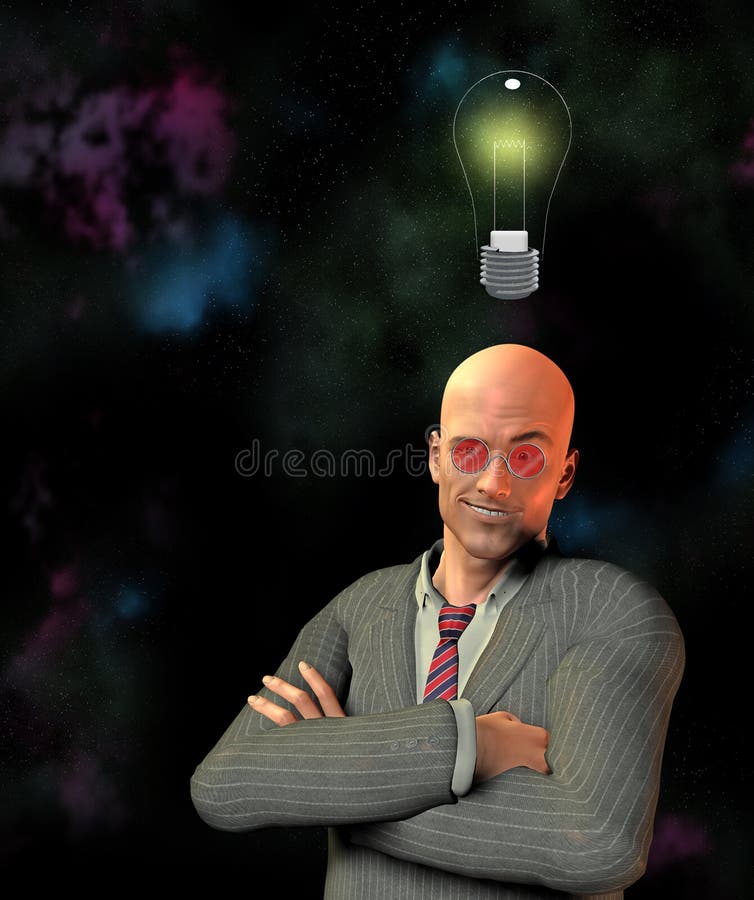Man with idea stock illustration. Illustration of head - 85561983