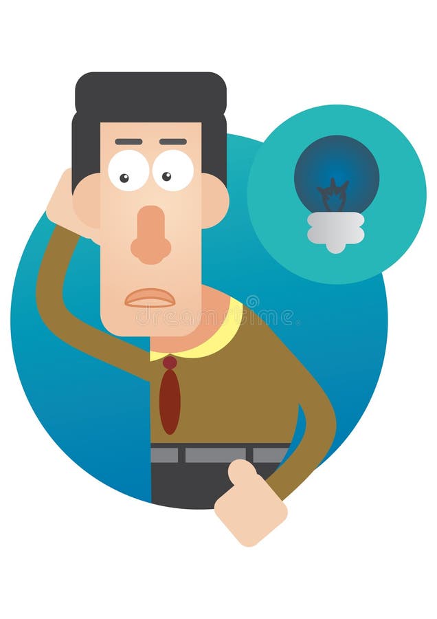 Man without an Idea. Vector Illustration Decorative Design Stock Vector ...