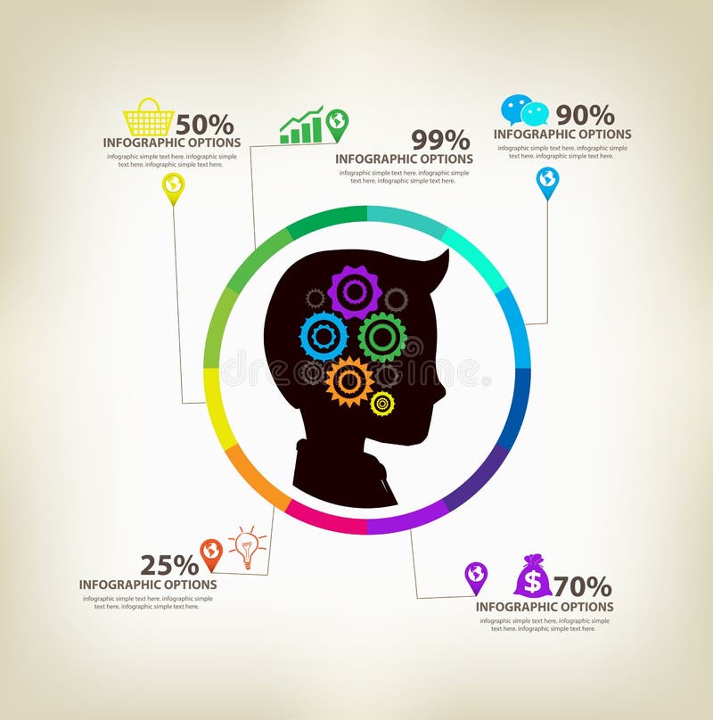Man Ideas Infographic Concept Stock Illustration - Illustration of ...