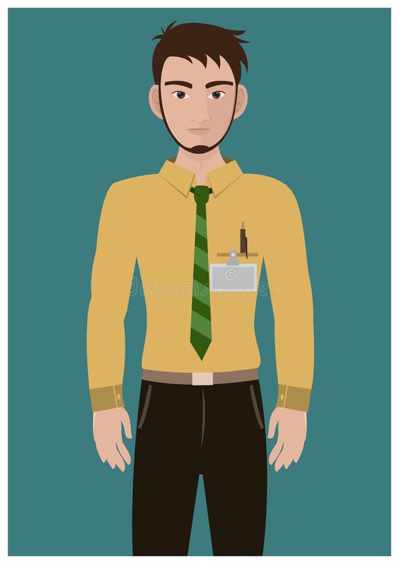 Man with Identification Card. Vector Illustration Decorative Design ...
