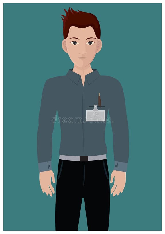 Man with Identification Card. Vector Illustration Decorative Design ...