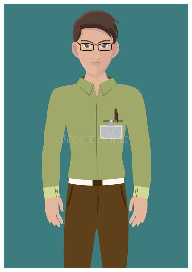 Man with Identification Card. Vector Illustration Decorative Design ...
