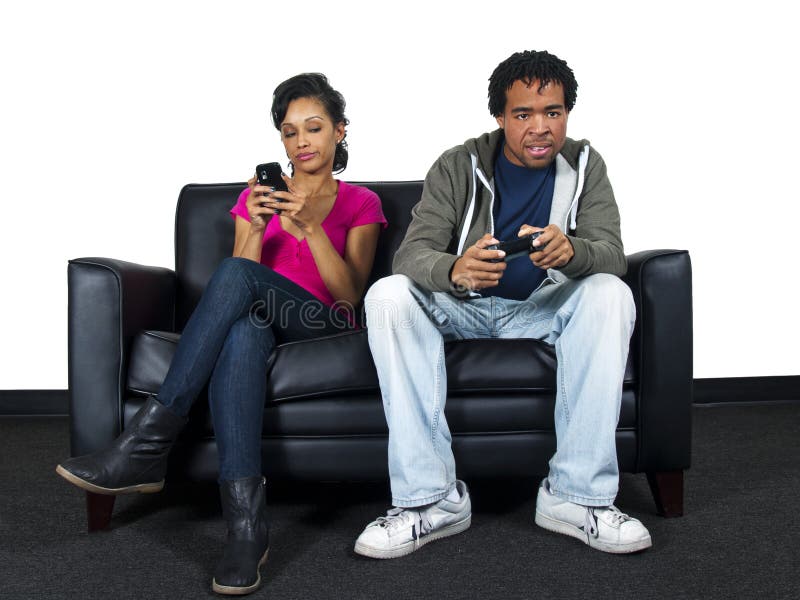 Man Ignoring Girlfriend while Playing Video Games Stock Photo - Image ...