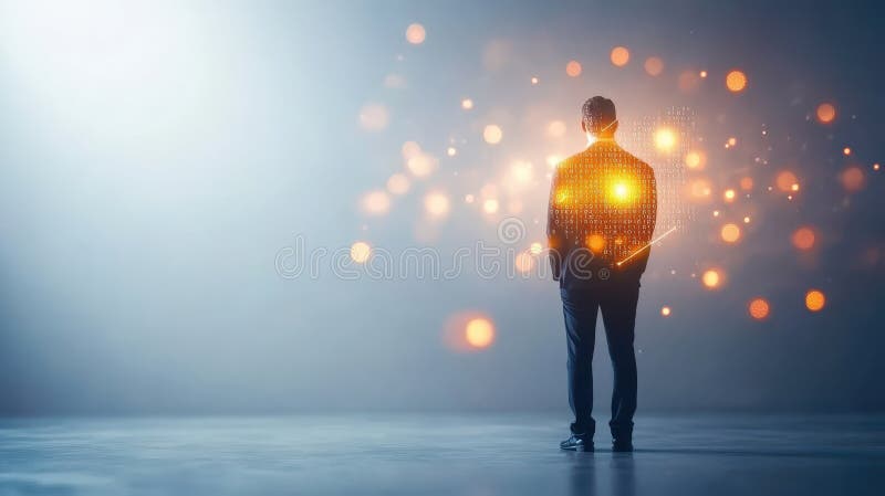 Man Illuminated by Intense Light, a Captivating Visual Study of ...