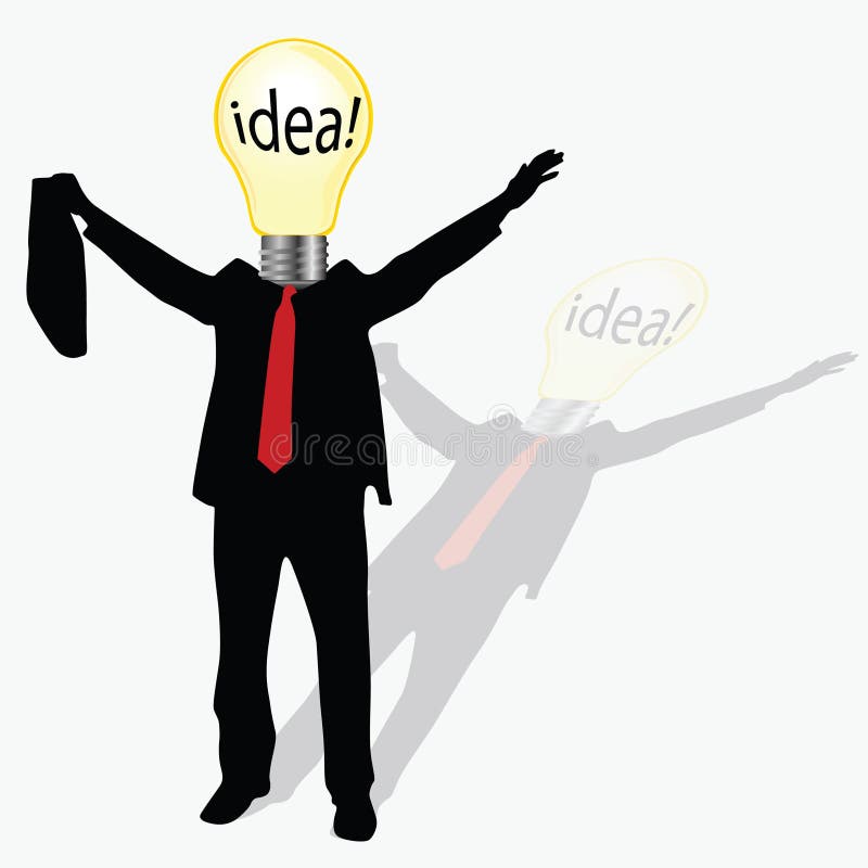 Man and an Illustration of the Idea Stock Vector - Illustration of ...