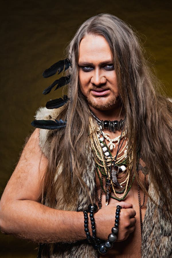 A Man in the Image of the Barbarian Stock Image - Image of amulets ...