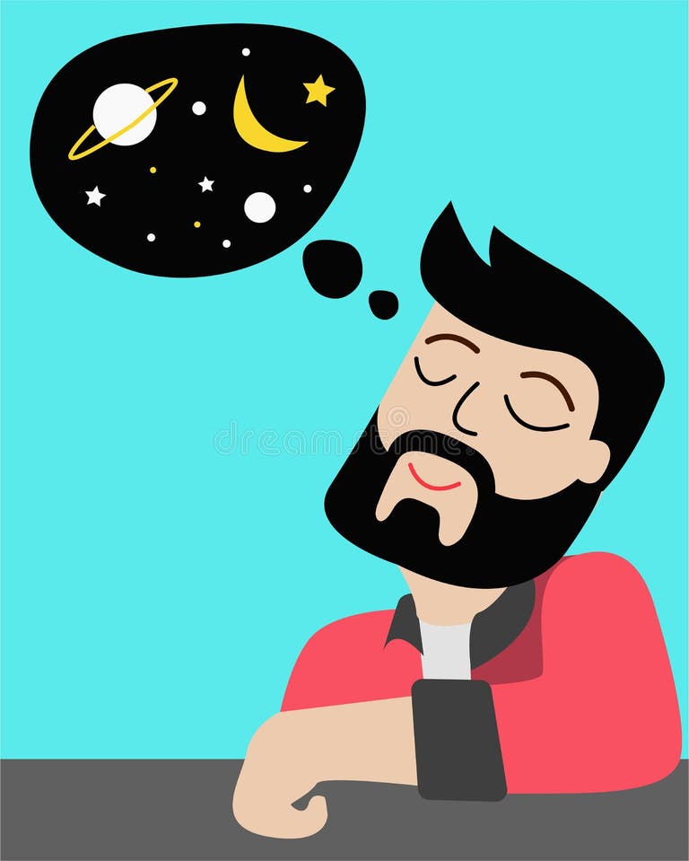 Cartoon Man Dreaming Imagining Stock Illustrations – 74 Cartoon Man ...