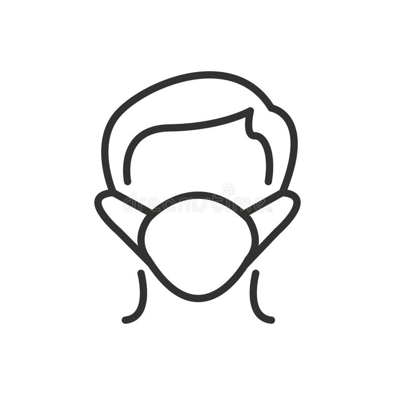 Man with Medical Mask - Icon Outline Style Stock Vector - Illustration ... Man with Medical Mask - Icon Outline Style Stock Vector - Illustration ...