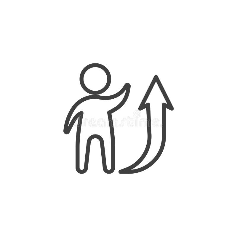 Businessman With Diagram Arrow Growth Vector Icon Stock Vector ...