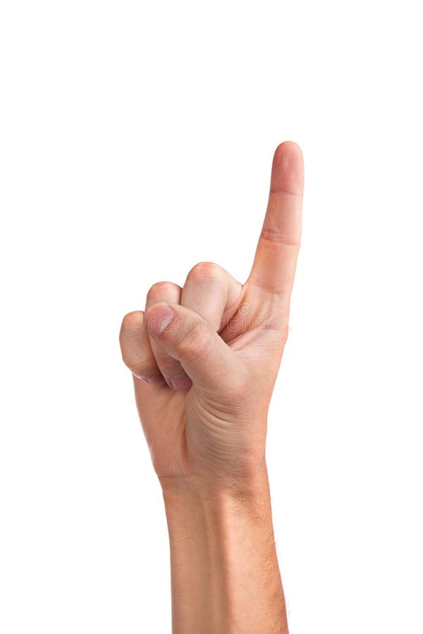 Man Index Finger on a White Background Stock Image - Image of gesturing ...