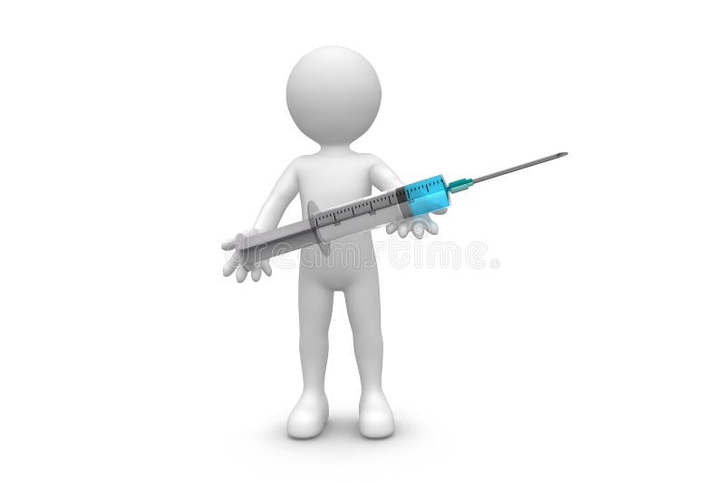 Man and injection stock illustration. Illustration of concept - 46797810
